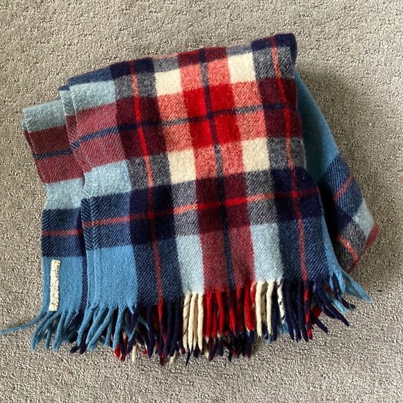 Unbranded | Bedding | Vintage Red Blue Plaid Wool Throw Blanket | Poshmark